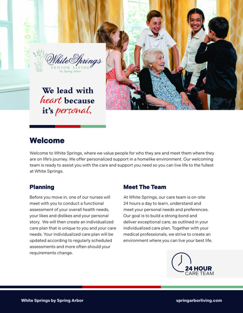 White Springs Overview Flyer – Spring Arbor Senior Living Company Store